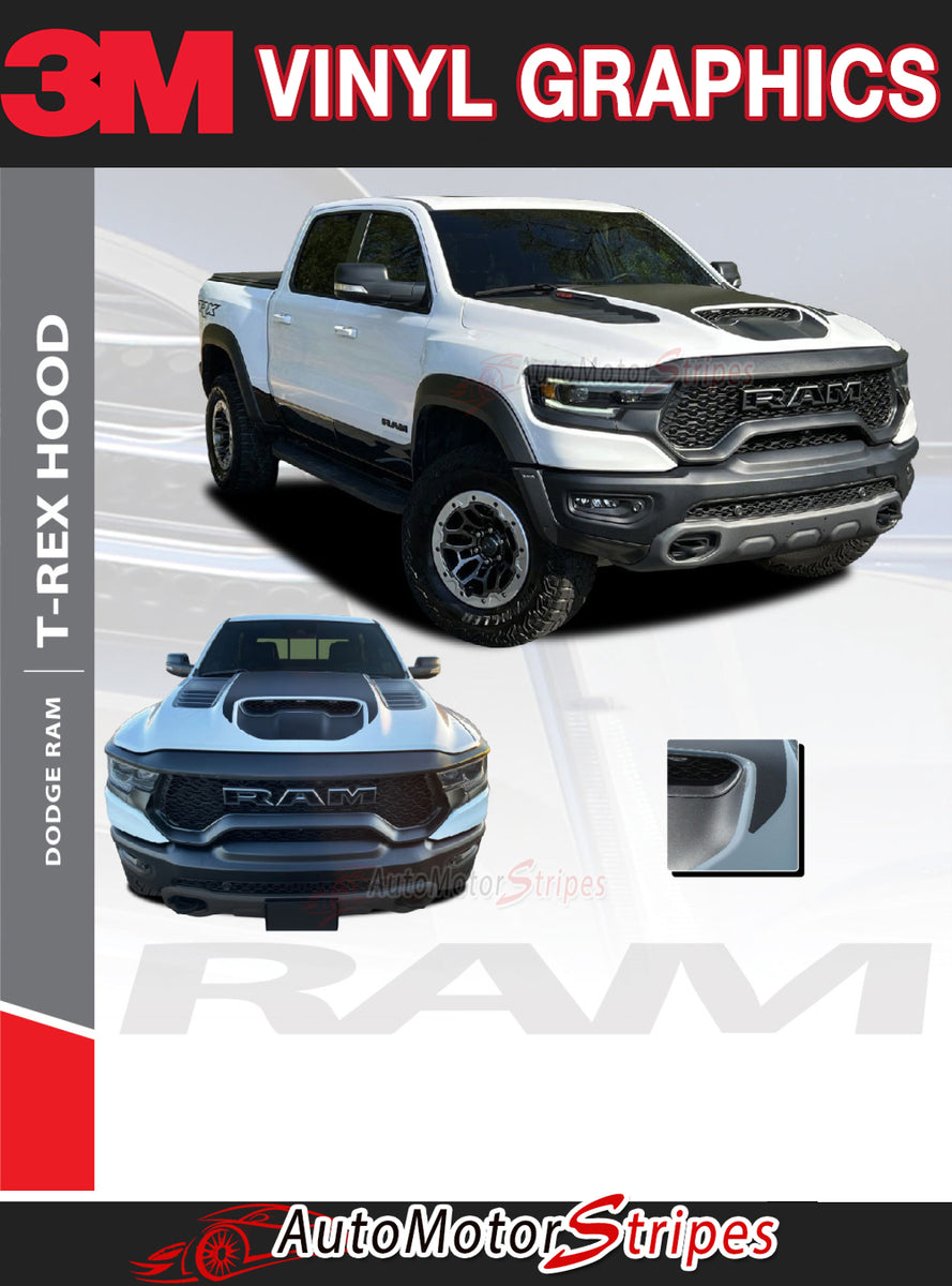 2021-2024 Dodge Ram Rebel TRX Hood Decals Vinyl Graphic Stripe Kit ...