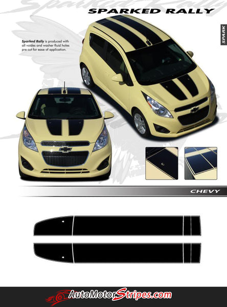 2013-2016 Chevy Spark Racing Stripes Rally Hood Decals Vinyl Graphics ...