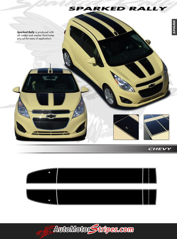 2013-2016 Chevy Spark Racing Stripes Rally Hood Decals Vinyl Graphics ...