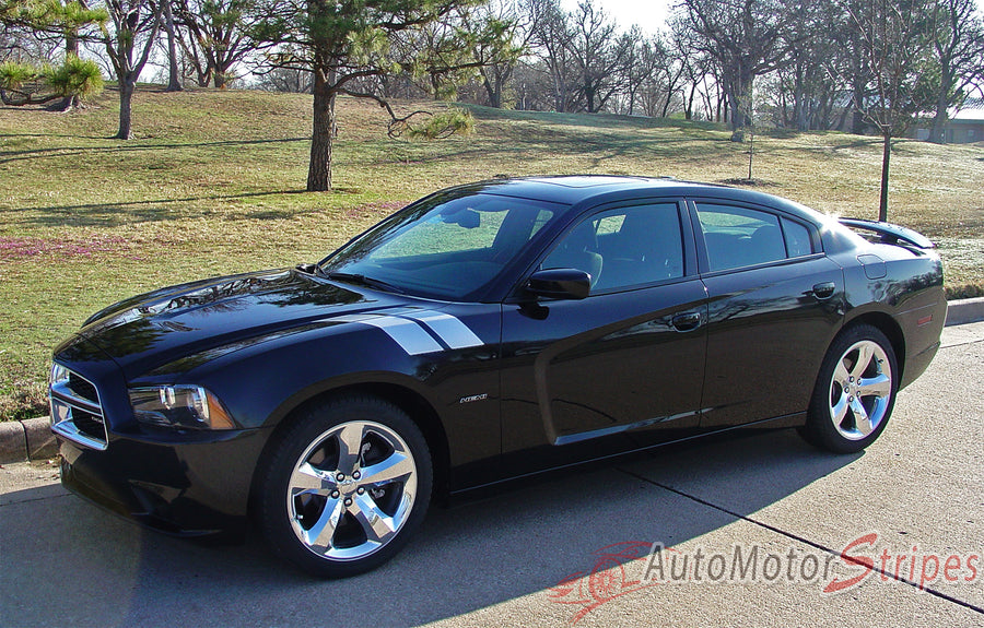 2011-2014 Dodge Charger Hood Hash Marks Double Bar Stripes Decals| Auto ...