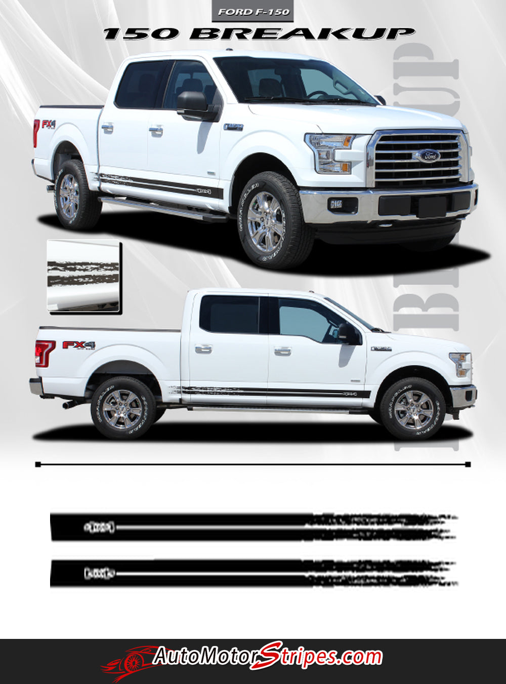 2015-2020 Ford F-150 Rocker Stripes Breakup Decals Vinyl Graphics 3M ...