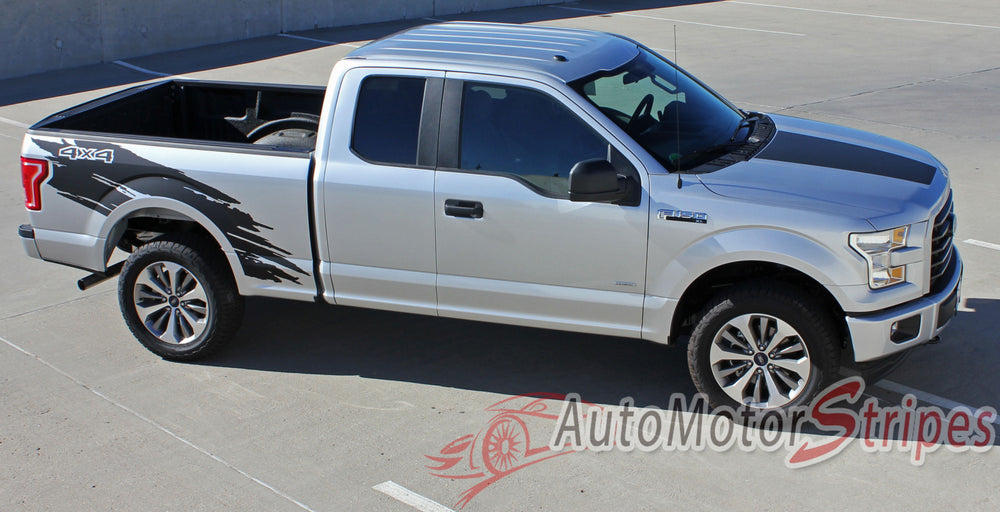 2015-2020 Ford F-150 Torn Truck Bed Mudslinger Side Vinyl Graphic Decal ...