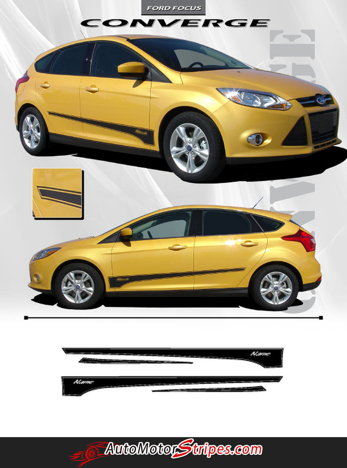 2012-2017 Ford Focus Converge Side Door Vinyl Graphic 3M Decals Stripe ...