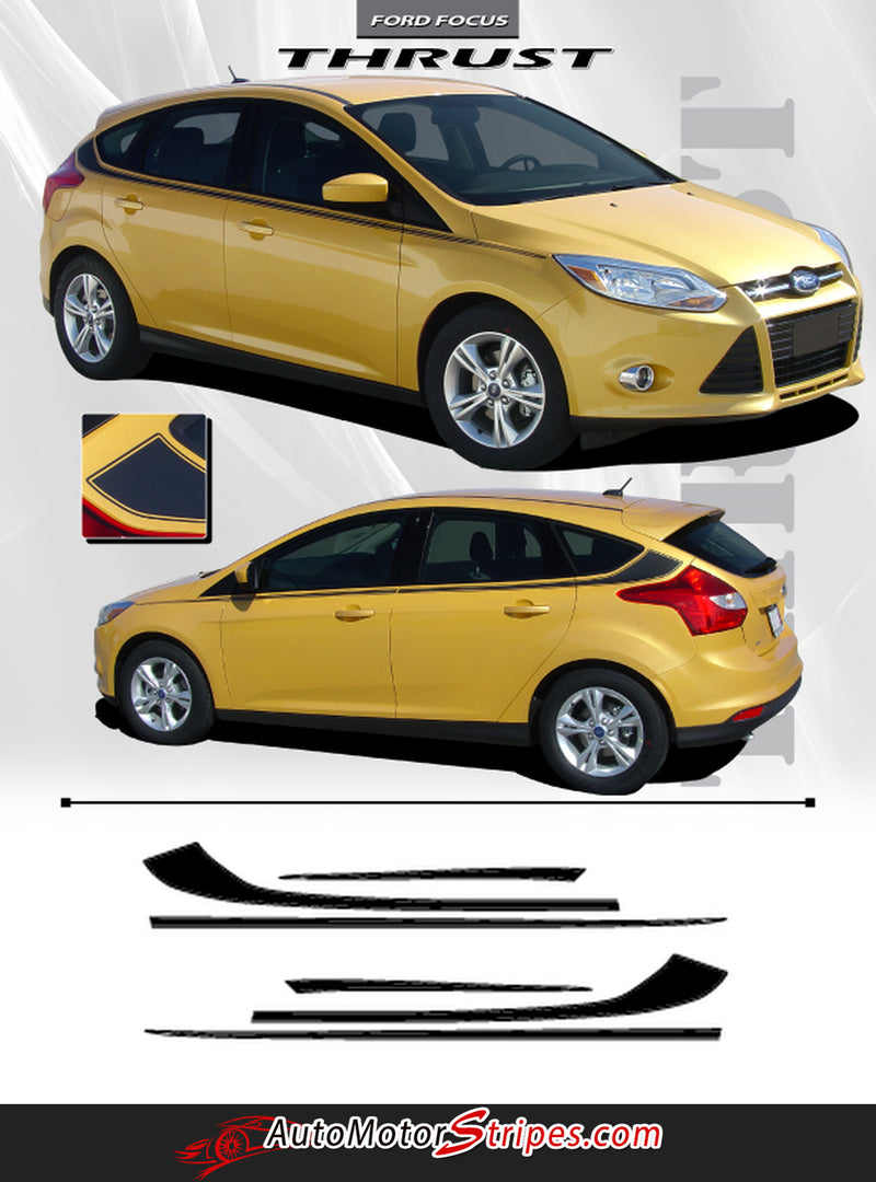 2012-2017 Ford Focus Thrust Upper Side Door Accent Vinyl Graphic Decal ...