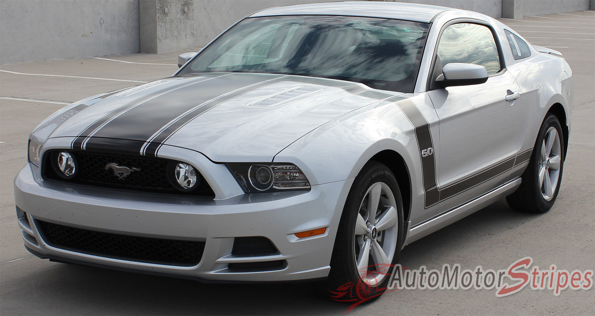 2013 2014 Ford Mustang Stripes Hood BOSS Decals PRIME 1 Vinyl Graphics ...