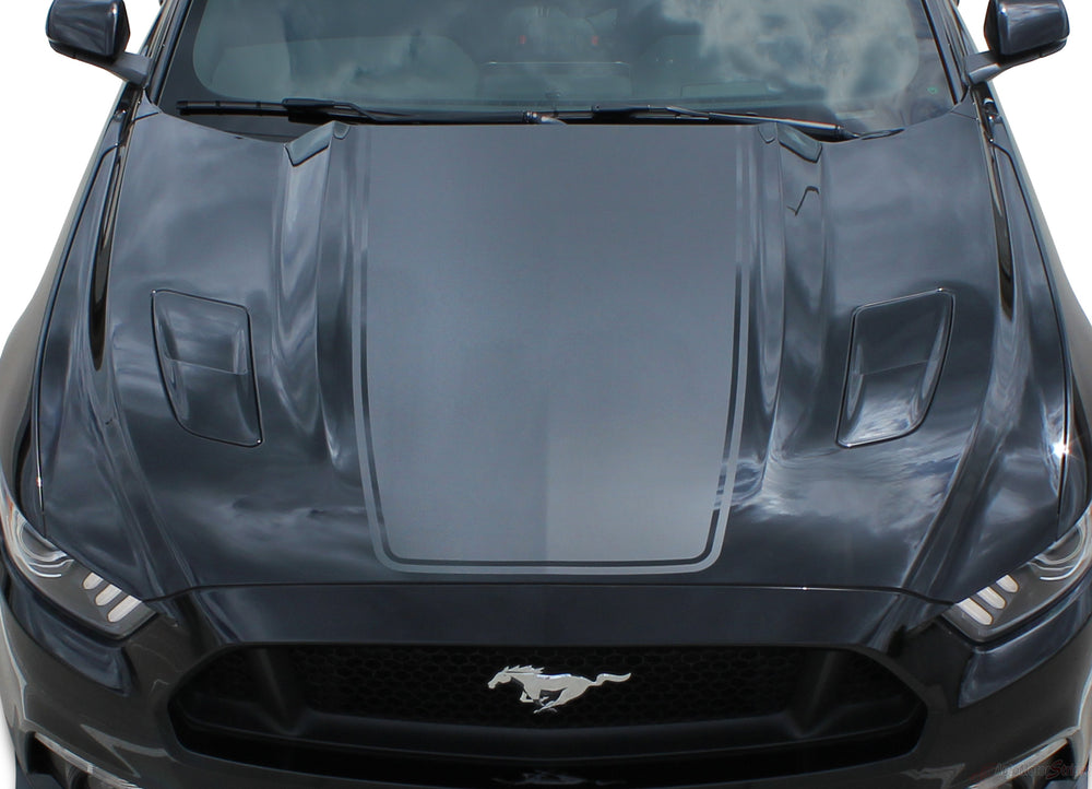 2015-2017 Ford Mustang Super Snake Mega Hood Wide Racing Stripe Decal ...