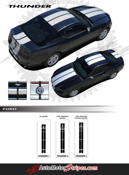 2013 2014 Ford Mustang Decals Racing Stripes THUNDER Vinyl Graphics ...