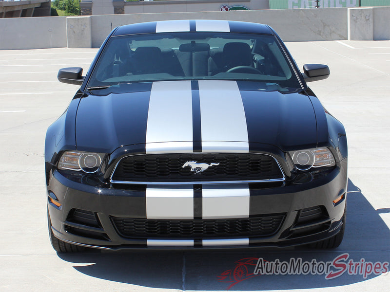 2013 2014 Ford Mustang Decals Racing Stripes THUNDER Vinyl Graphics ...