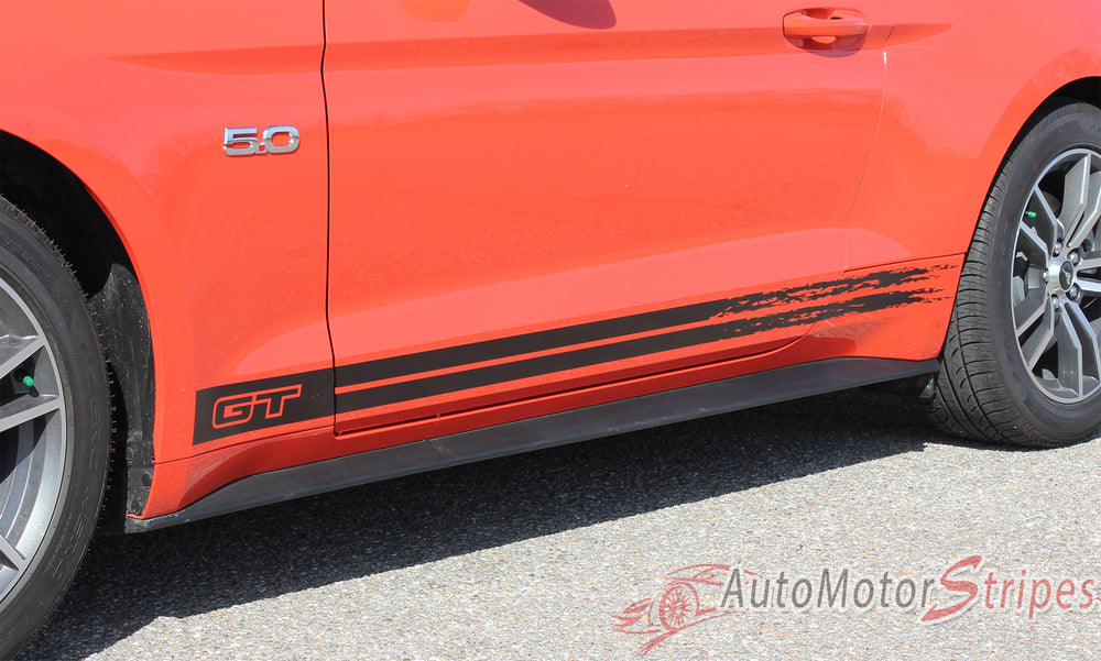 2015-2017 Ford Mustang Rocker Door Stripes Decal BREAKUP Vinyl Graphic ...