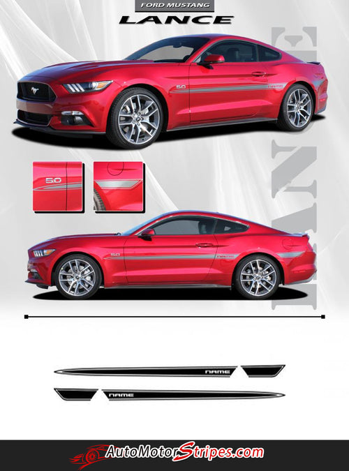 2015-2017 Ford Mustang Decals Side Door Stripes LANCE Vinyl Graphics ...
