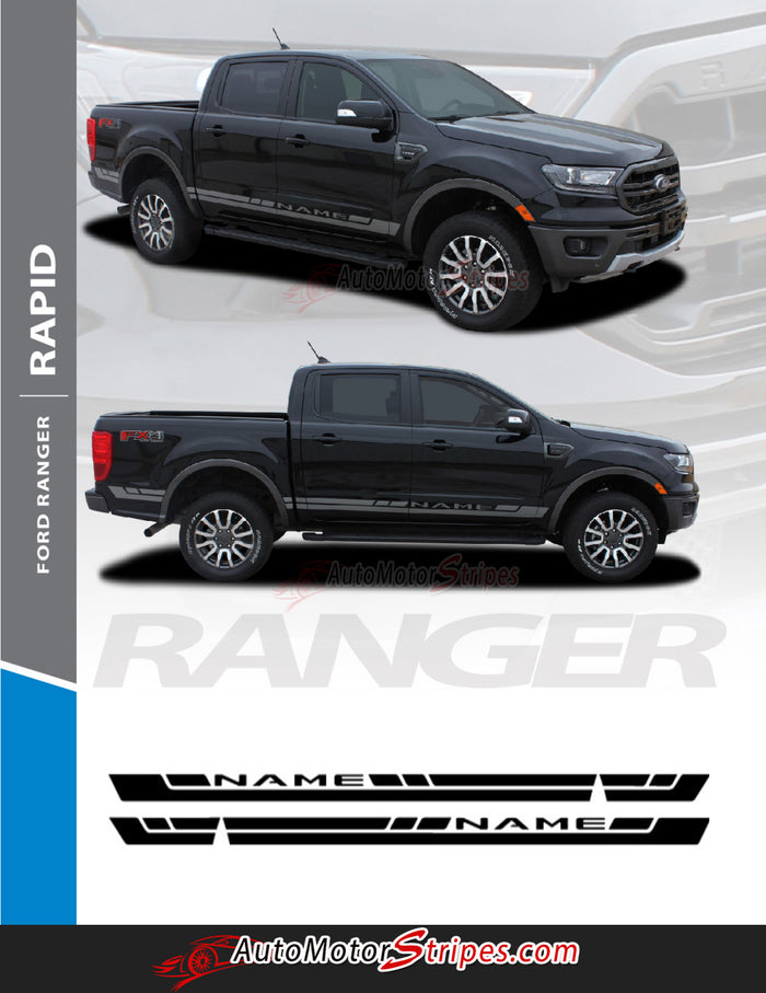 2019-2023 Ford Ranger Stripes Side Door Decals RAPID Vinyl Graphics ...
