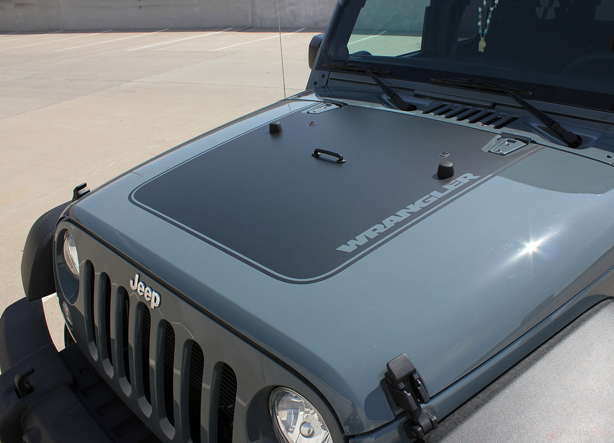2007-2017 Jeep Wrangler Outfitter OEM Factory Style Hood Blackout Viny ...